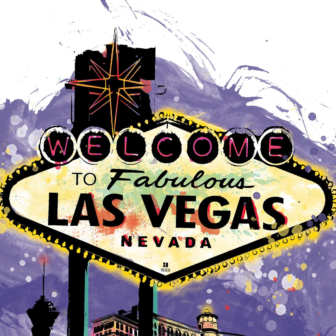 Las Vegas Print Las Vegas Skyline Las Vegas Art Las Vegas | Etsy