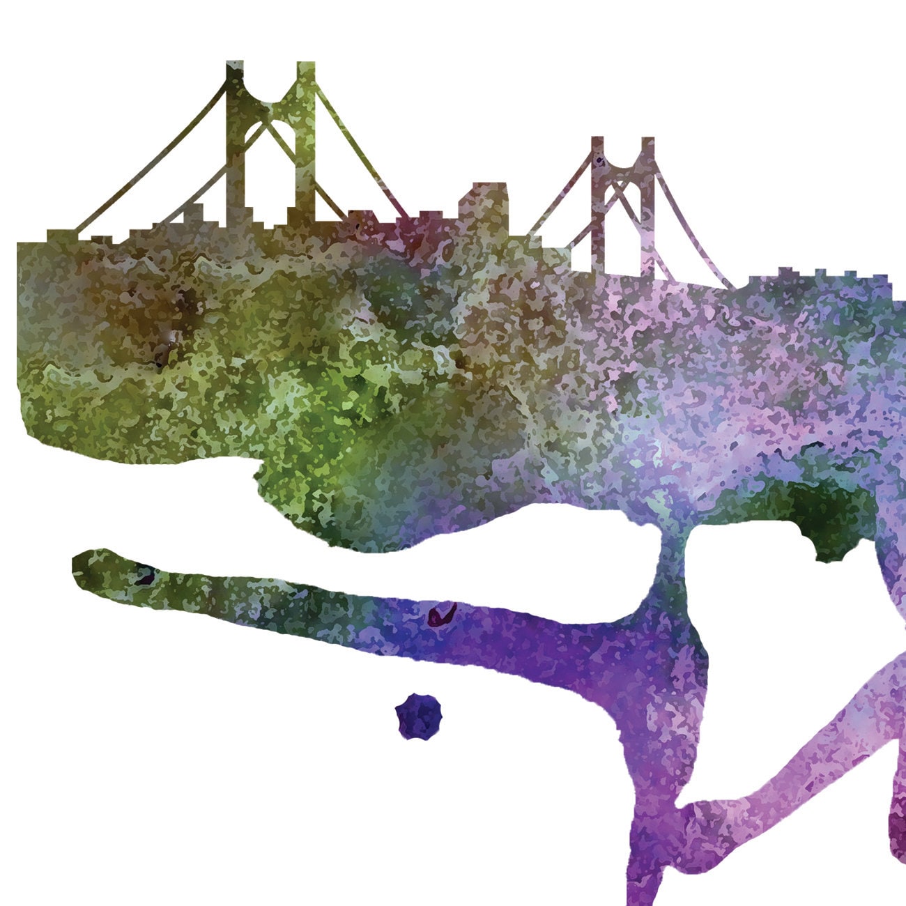 Busan Watercolor Skyline, Busan Skyline, Busan Art, Busan Poster, Busan ...