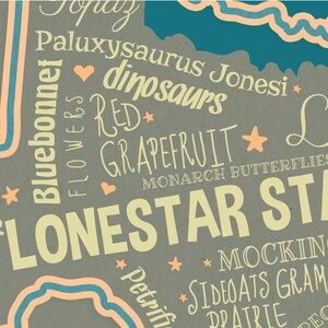 Texas State Print, Texas Art, Texas Poster, Texas Print - Etsy