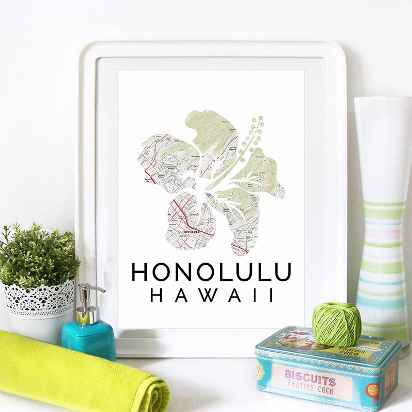 Honolulu Print Honolulu Skyline Honolulu Art Honolulu | Etsy
