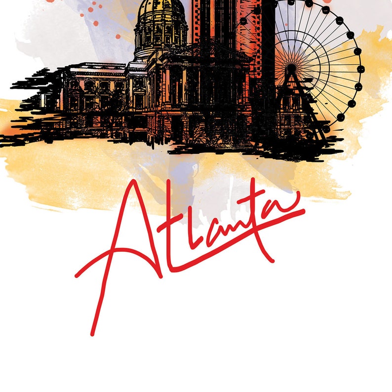 Atlanta Print Atlanta Skyline Atlanta Art Atlanta Poster | Etsy