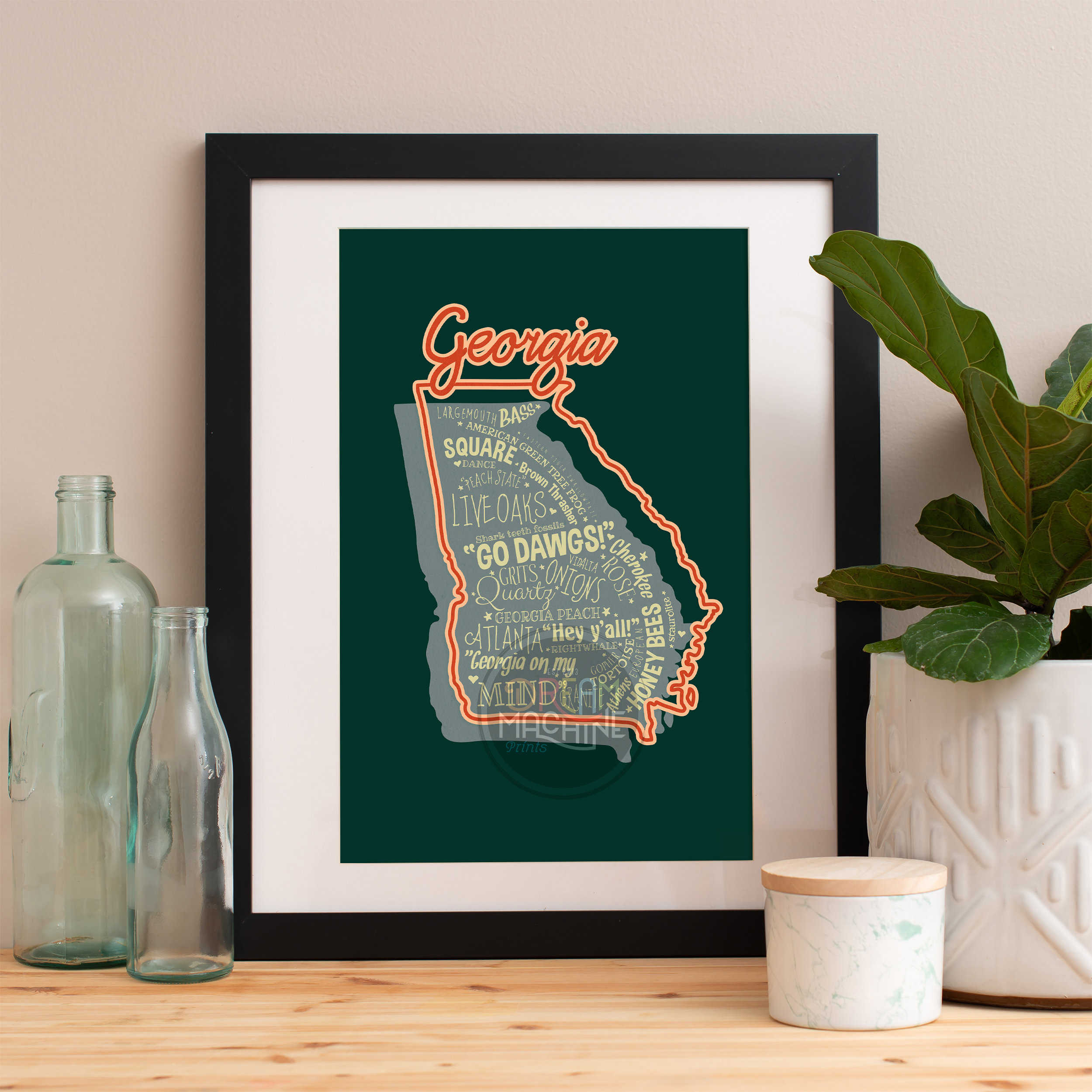 Georgia State Print, Georgia Art, Georgia Poster, Georgia Print