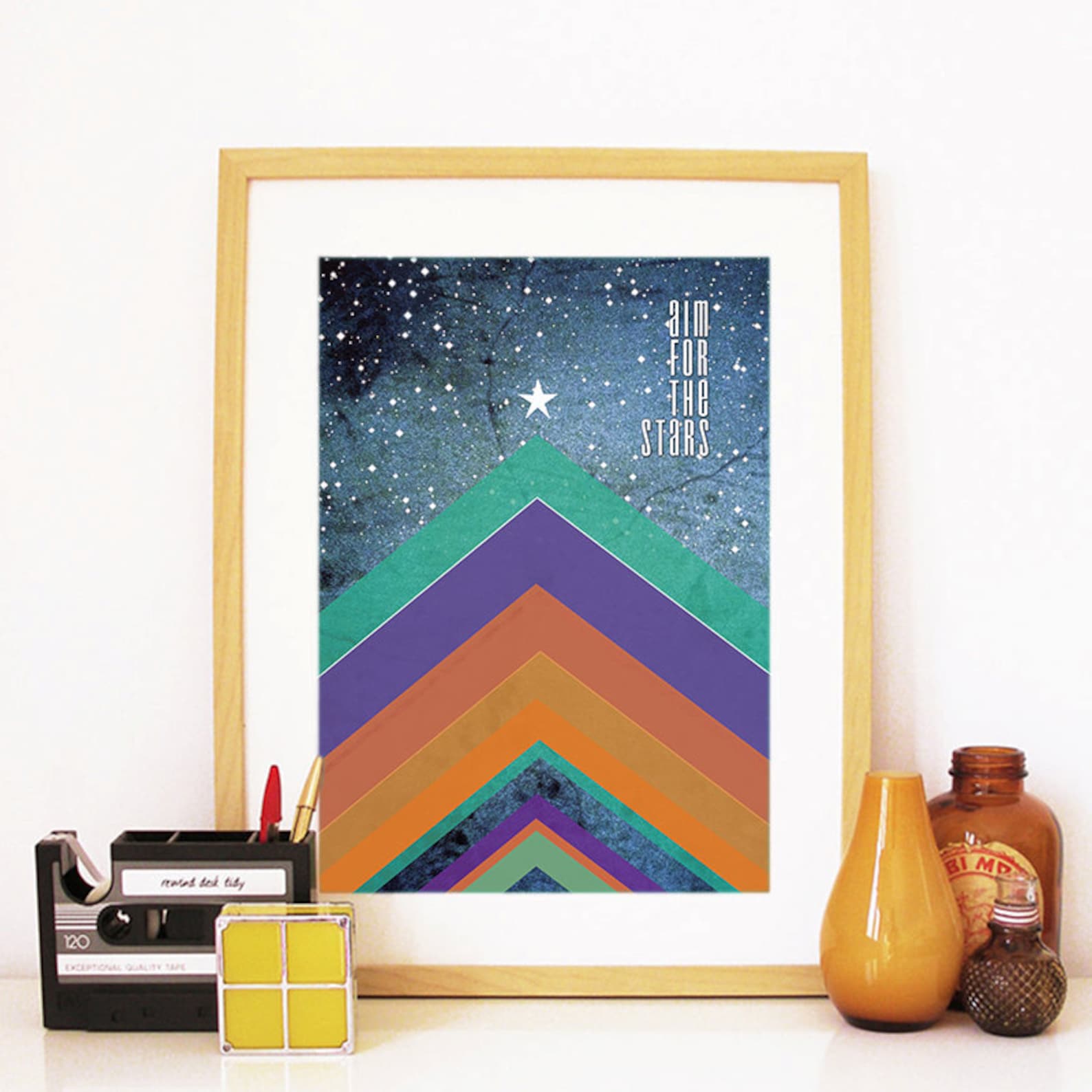 Motivational Poster Aim for the Stars Inspirational Quote - Etsy