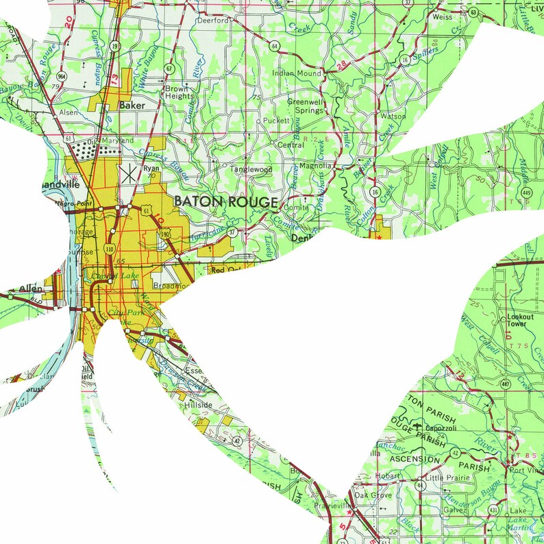 Baton Rouge Print Baton Rouge Skyline Baton Rouge Art Baton - Etsy