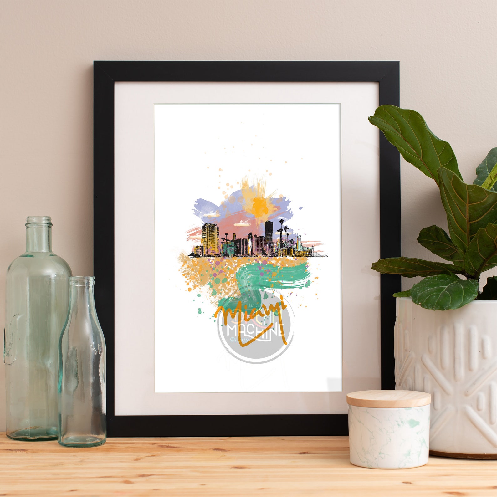 Miami Print Miami Skyline Miami Art Miami Poster Miami - Etsy