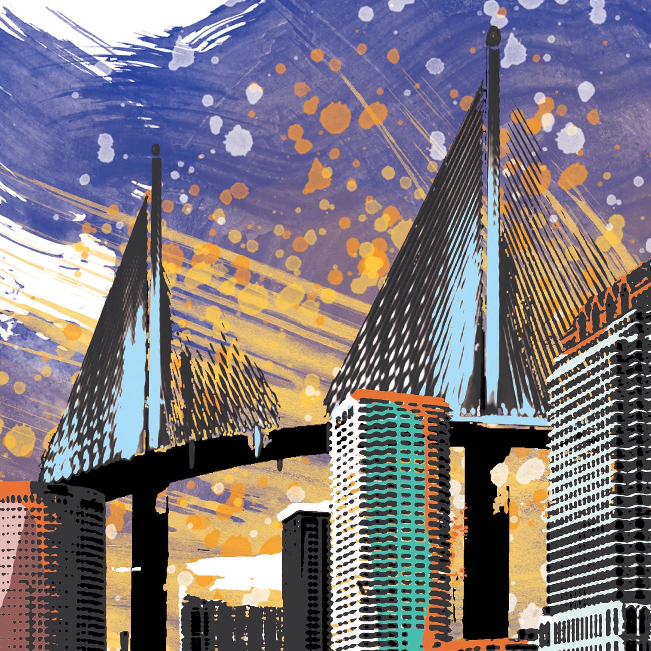 Tampa Print Tampa Skyline Tampa Art Tampa Poster Tampa | Etsy