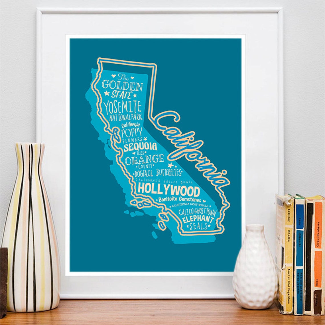 California State Print California Art California Poster - Etsy