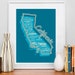 California State Print California Art California Poster - Etsy