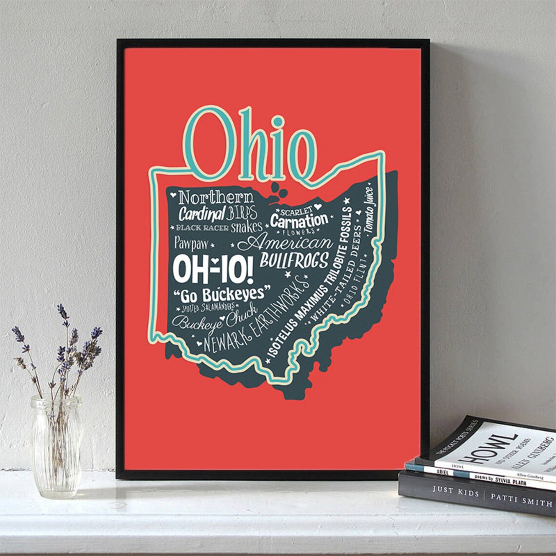 Ohio State Print Ohio Art Ohio Poster Ohio Print | Etsy
