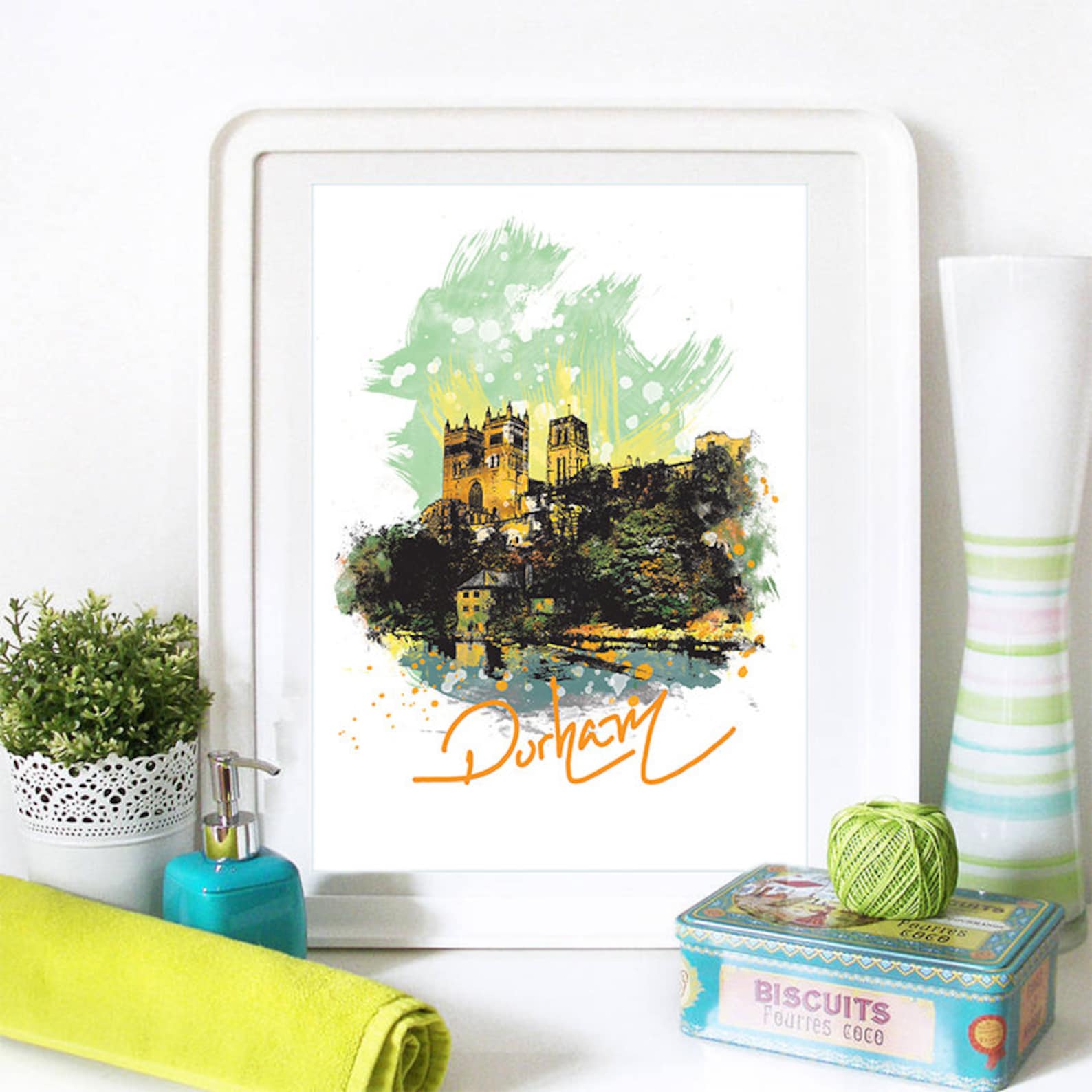 Durham Print Durham Skyline Durham Art Durham Poster - Etsy