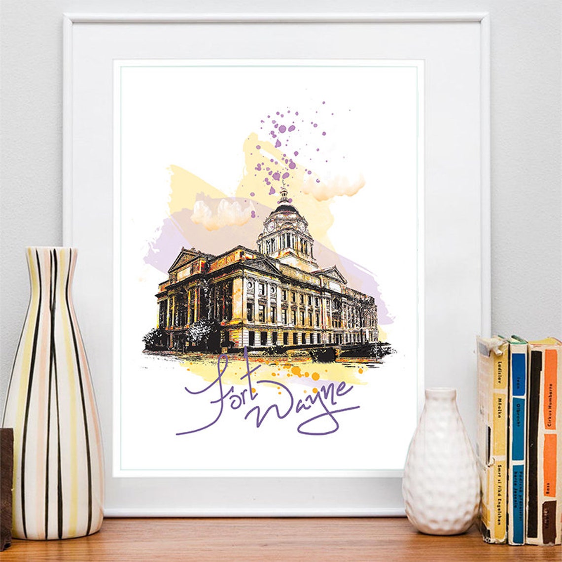 Fort Wayne Print Fort Wayne Skyline Fort Wayne Art Fort - Etsy