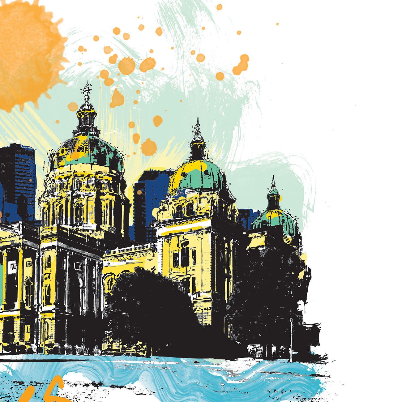 Des Moines Print Des Moines Skyline Des Moines Art Des | Etsy