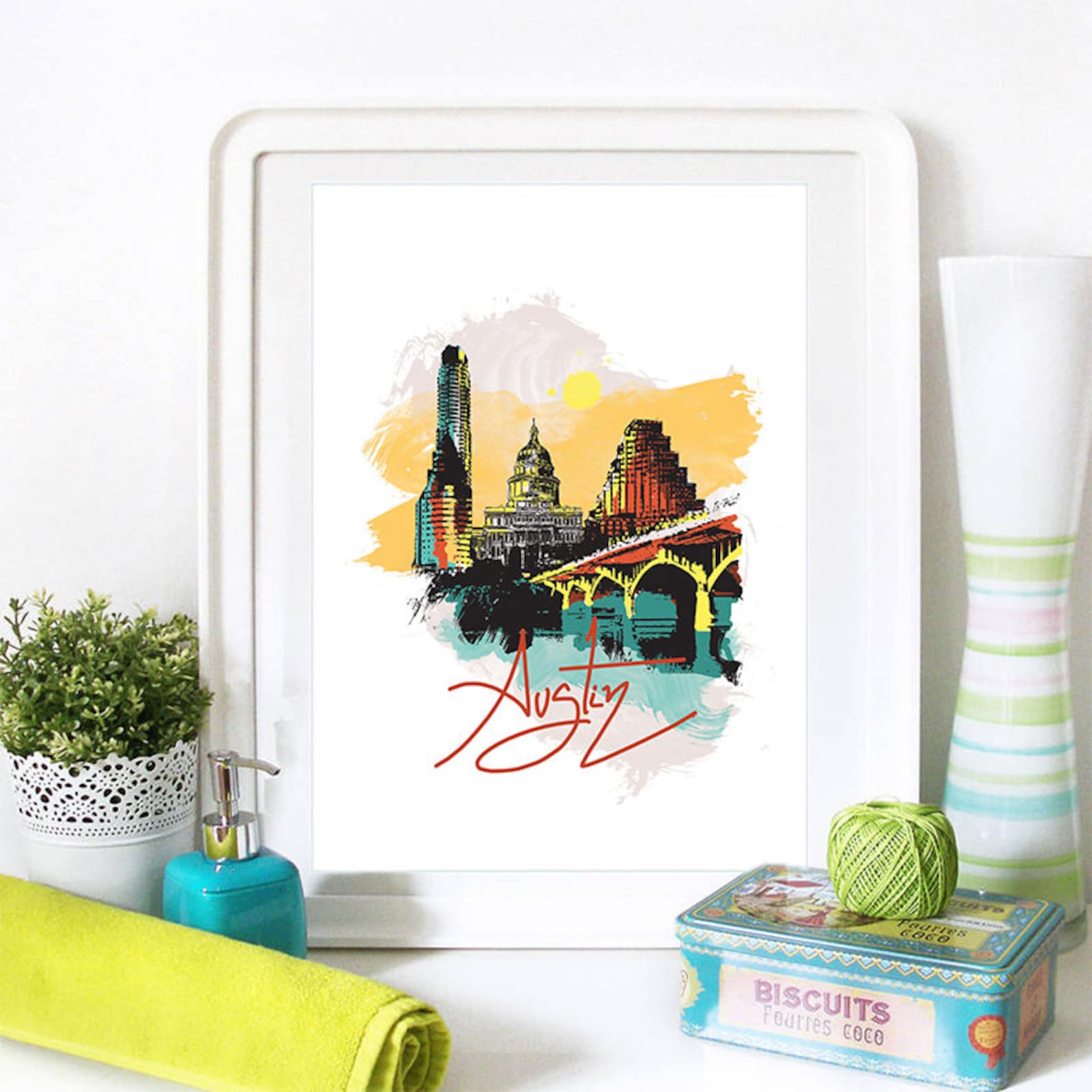 Austin Print Austin Skyline Austin Art Austin Poster | Etsy