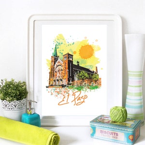 El Paso Print, El Paso Skyline, El Paso Art, El Paso Poster, El Paso ...