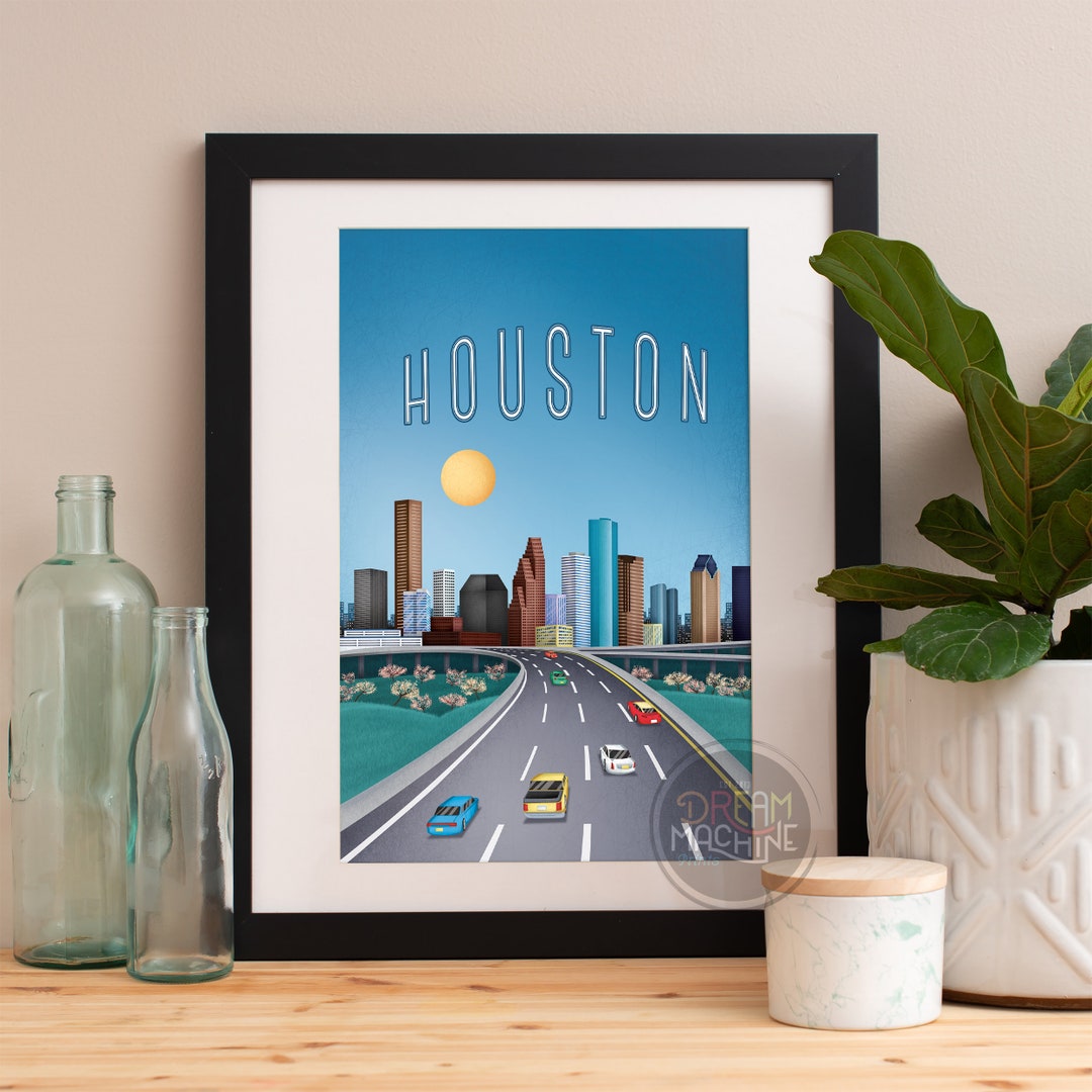 Houston Print, Houston Skyline, Houston Art, Houston Poster, Houston ...