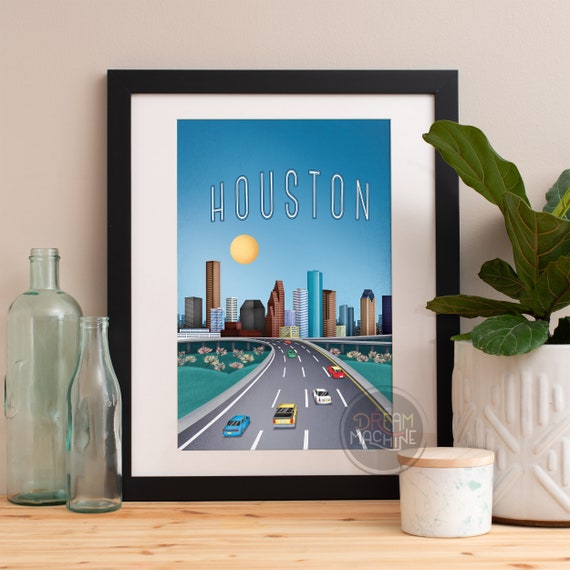 Houston Print Houston Skyline Houston Art Houston Poster | Etsy