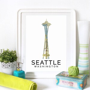 Seattle Print, Seattle Skyline, Seattle Art, Seattle Poster, Seattle ...
