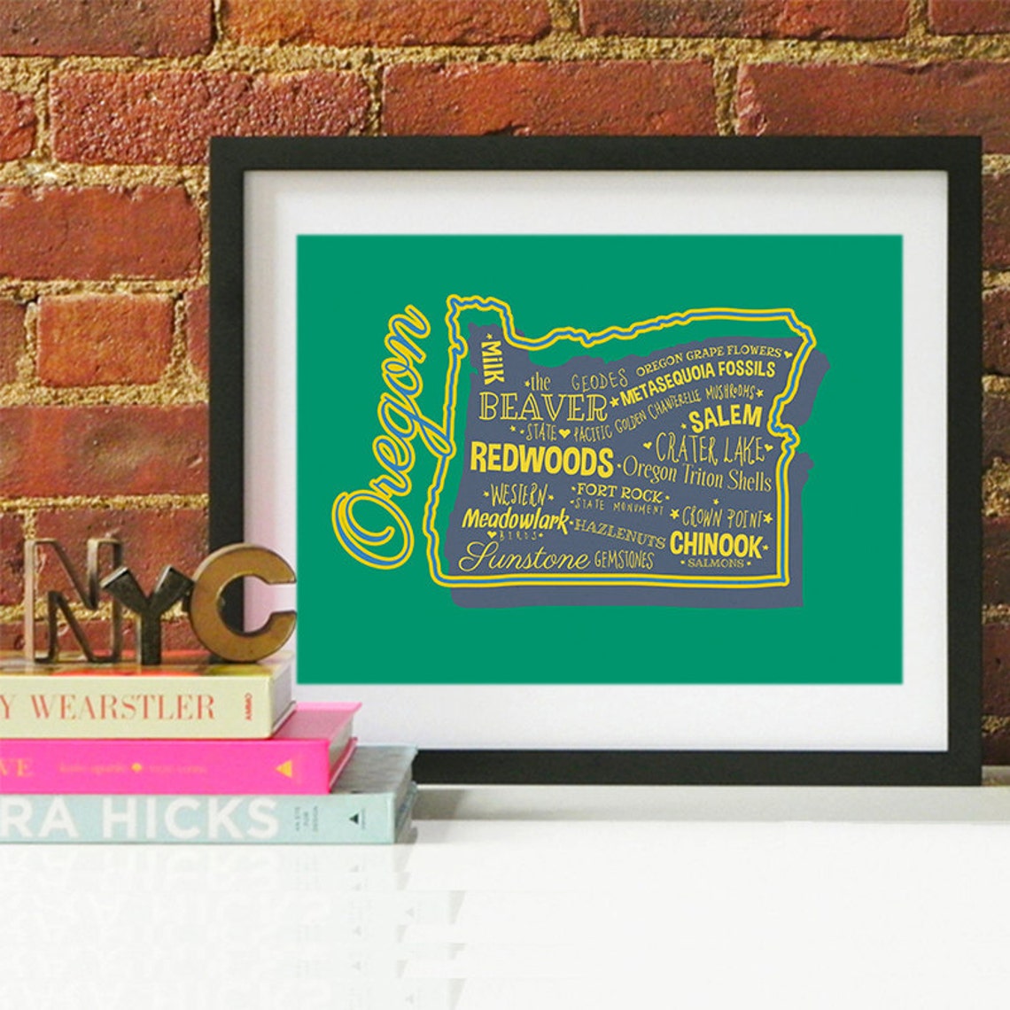 Oregon State Print Oregon Art Oregon Poster Oregon Print | Etsy