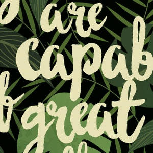 Motivational Poster You Are Capable of Great Things, Inspirational ...