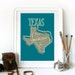 Texas State Print Texas Art Texas Poster Texas Print - Etsy