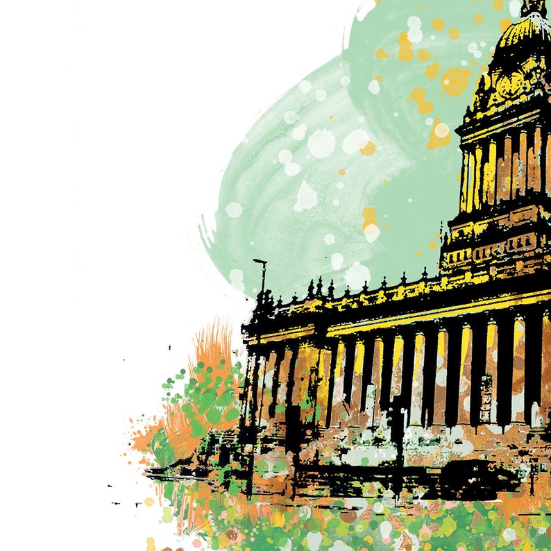 Leeds Print Leeds Skyline Leeds Art Leeds Poster Leeds - Etsy