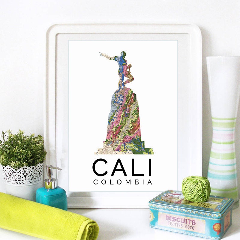 Cali Print Cali Skyline Cali Art Cali Poster Cali - Etsy México