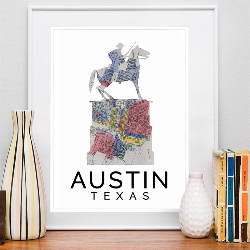 Austin Print Austin Skyline Austin Art Austin Poster | Etsy