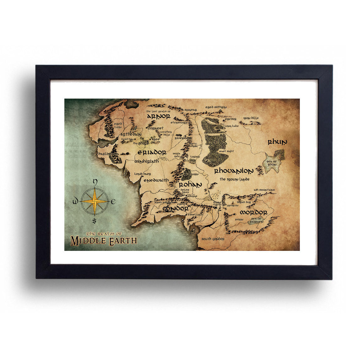Lord of the Rings Poster Map of Middle Earth, Lord of the Rings, LOTR ...