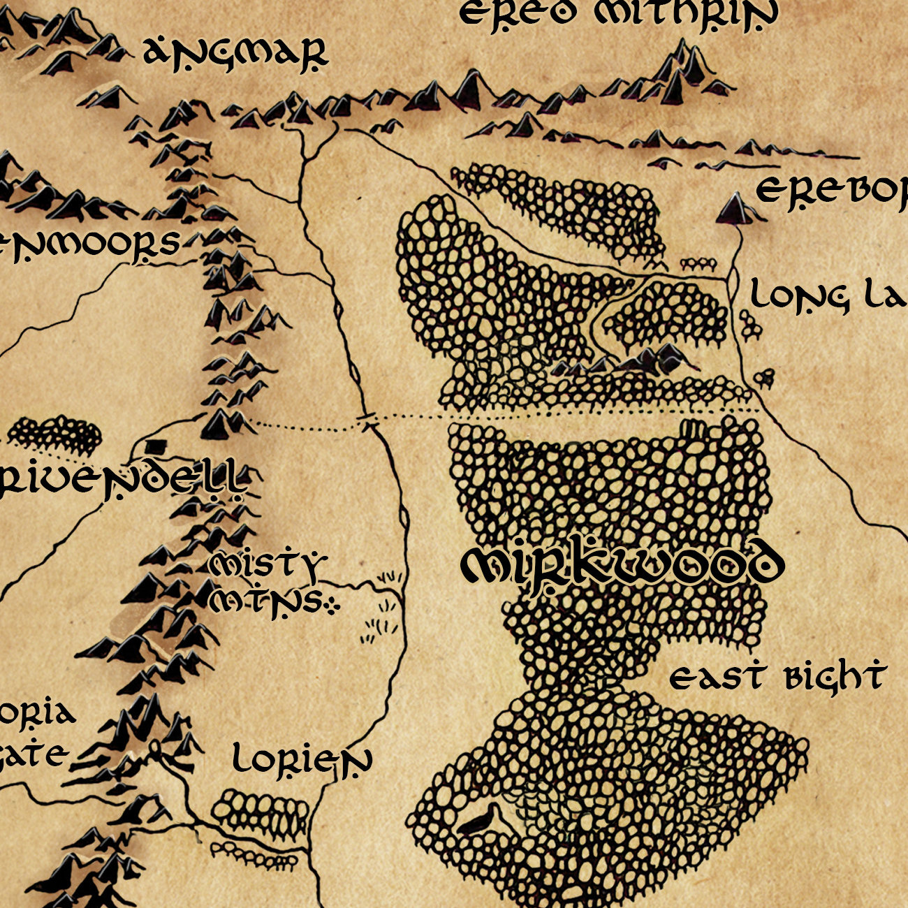 Lord of the Rings Poster Map of Middle Earth, Lord of the Rings, LOTR ...