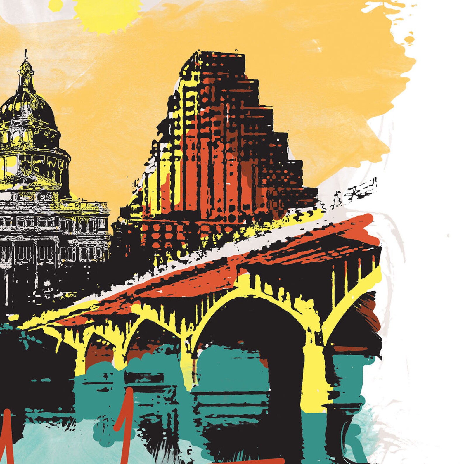 Austin Print Austin Skyline Austin Art Austin Poster | Etsy