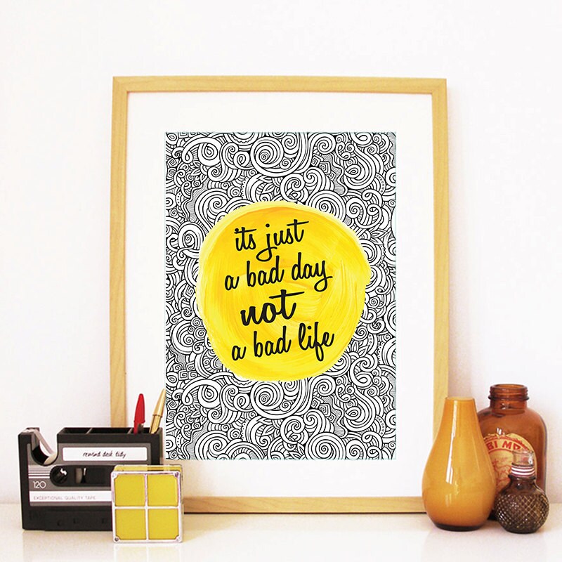 Motivational Poster Its Just A Bad Day Colorful Poster Art | Etsy