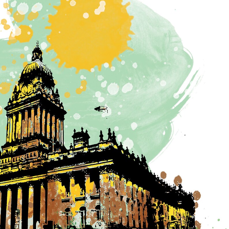 Leeds Print Leeds Skyline Leeds Art Leeds Poster Leeds - Etsy