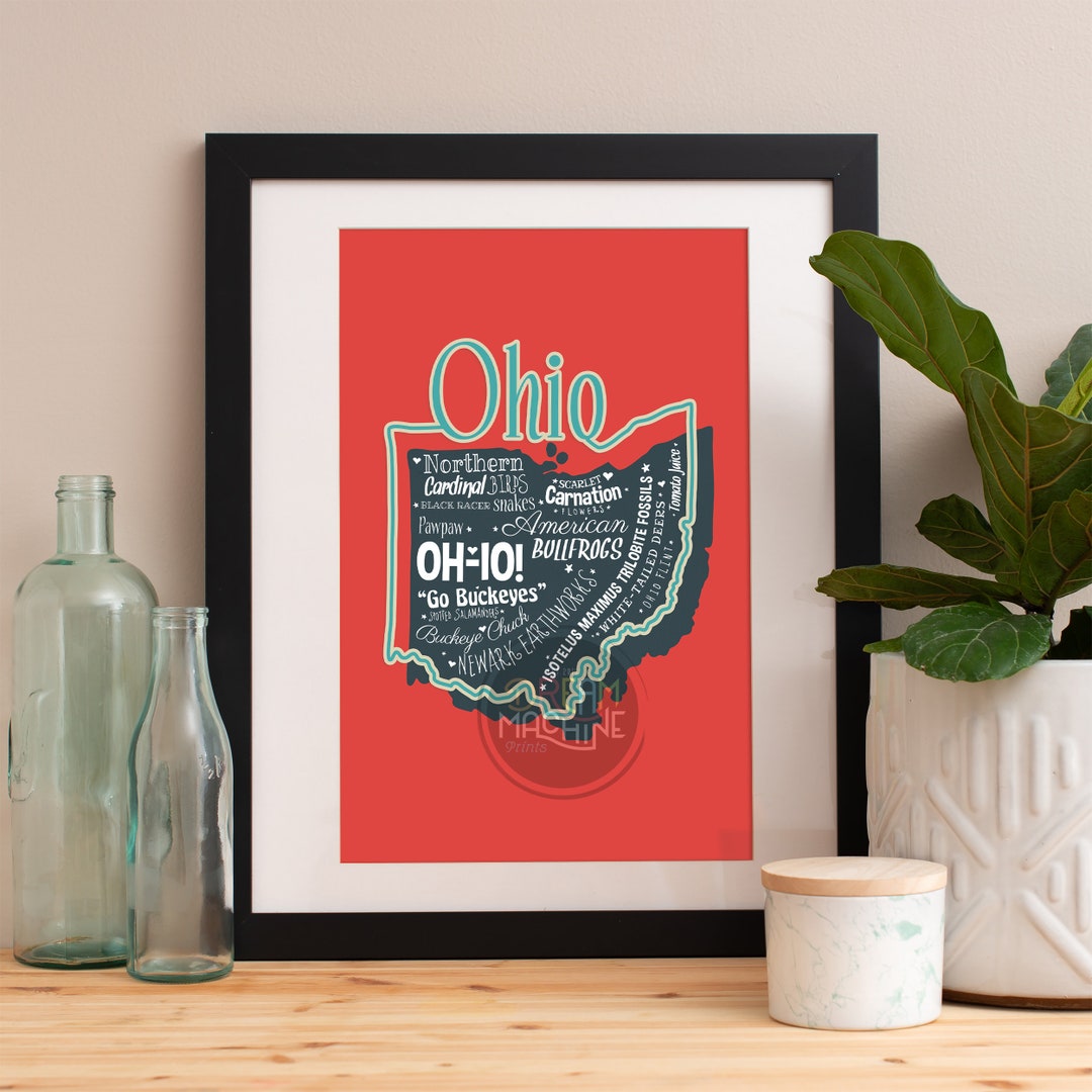 Ohio State Print, Ohio Art, Ohio Poster, Ohio Print - Etsy