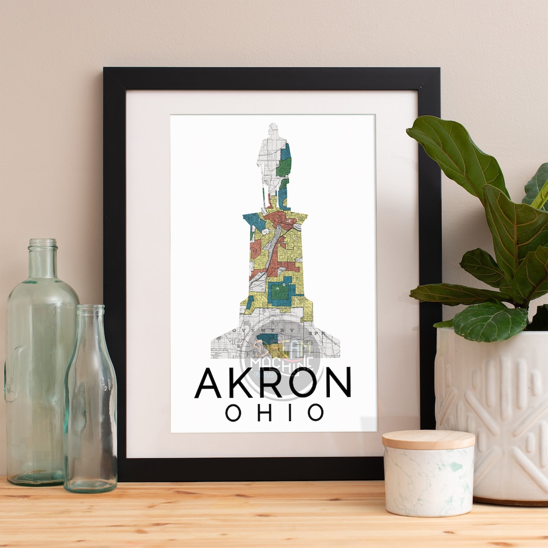 Akron Print, Akron Skyline, Akron Art, Akron Poster, Akron Watercolor ...