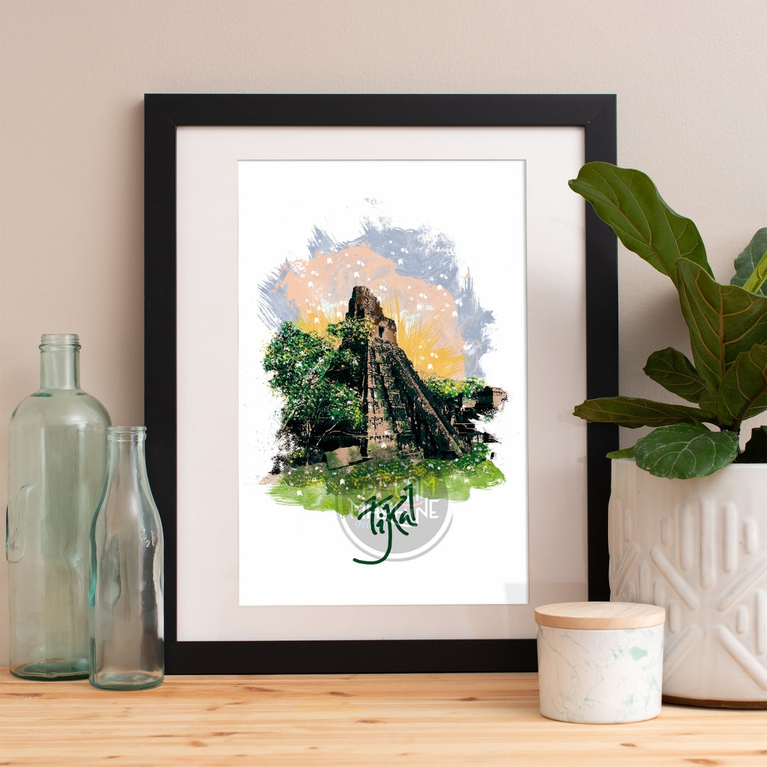 Tikal Guatemala Print, Tikal Skyline, Tikal Art, Tikal Poster, Tikal ...