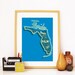 Florida State Print Florida Art Florida Poster Florida - Etsy