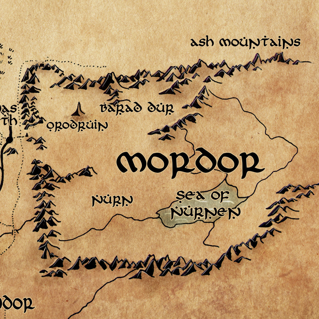Lord of the Rings Poster Map of Middle Earth, Lord of the Rings, LOTR ...