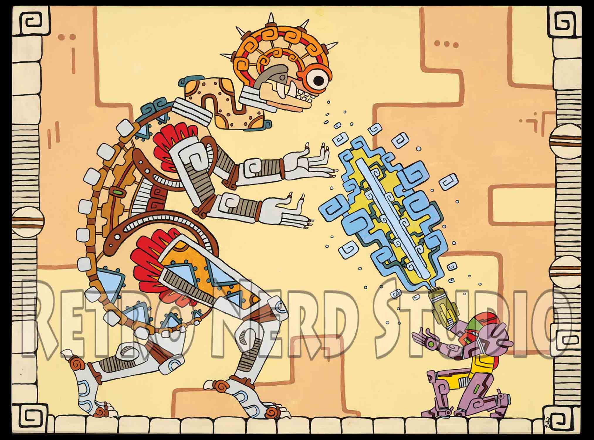 Samus Vs Mother Brain Super Metroid Inspired Art Prints Etsy México