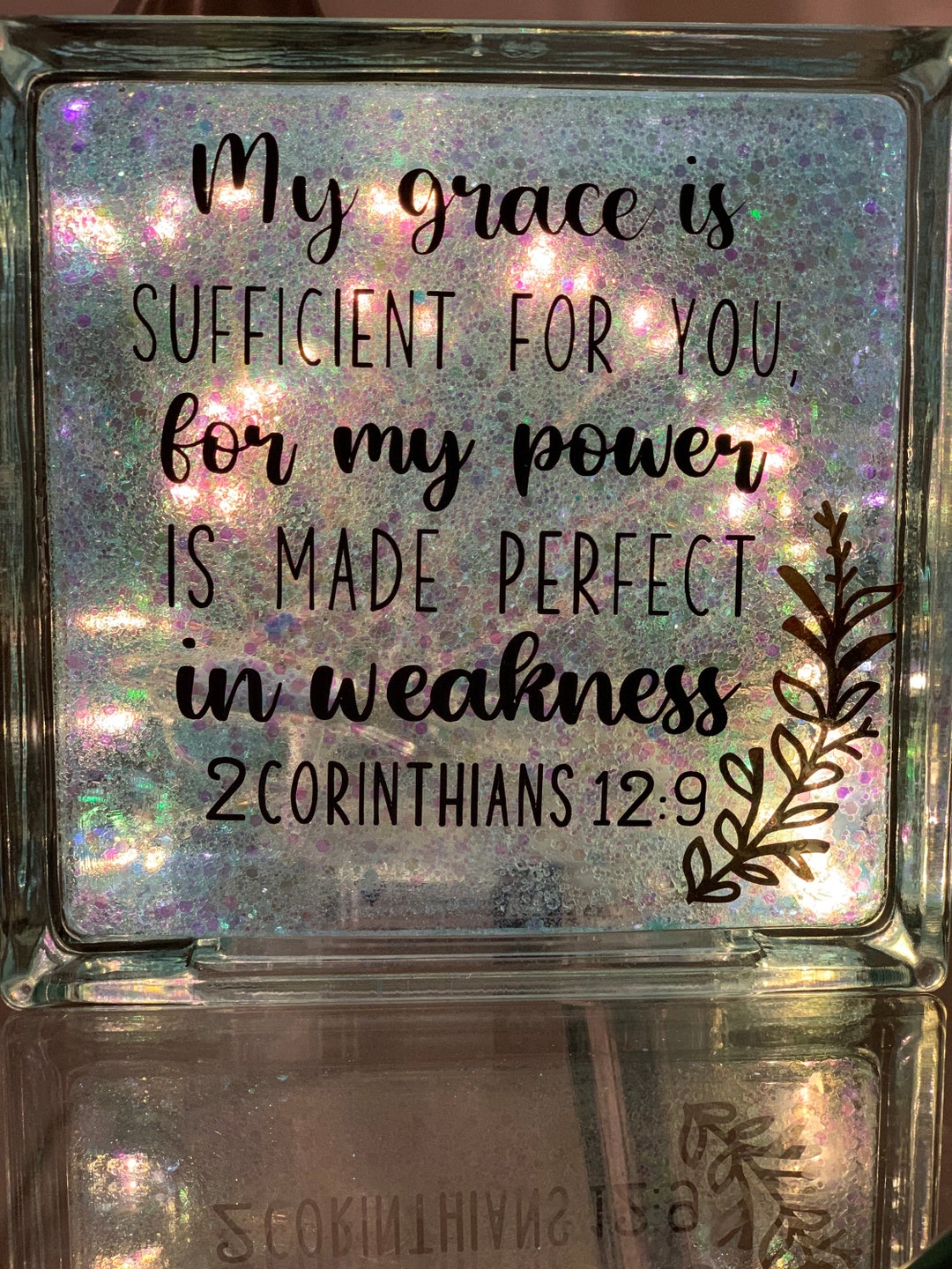 Personalized Bible Verse Glass Cube Light - Etsy