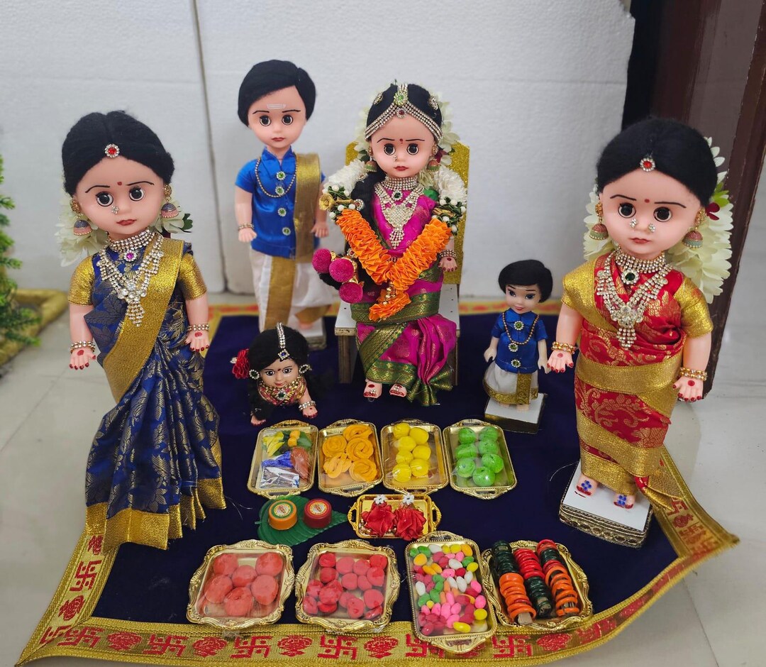 Seemantham Baby Shower Indian Fabric Gollu Dolls - Etsy