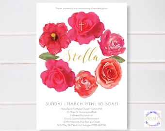 Red roses invitation | Etsy