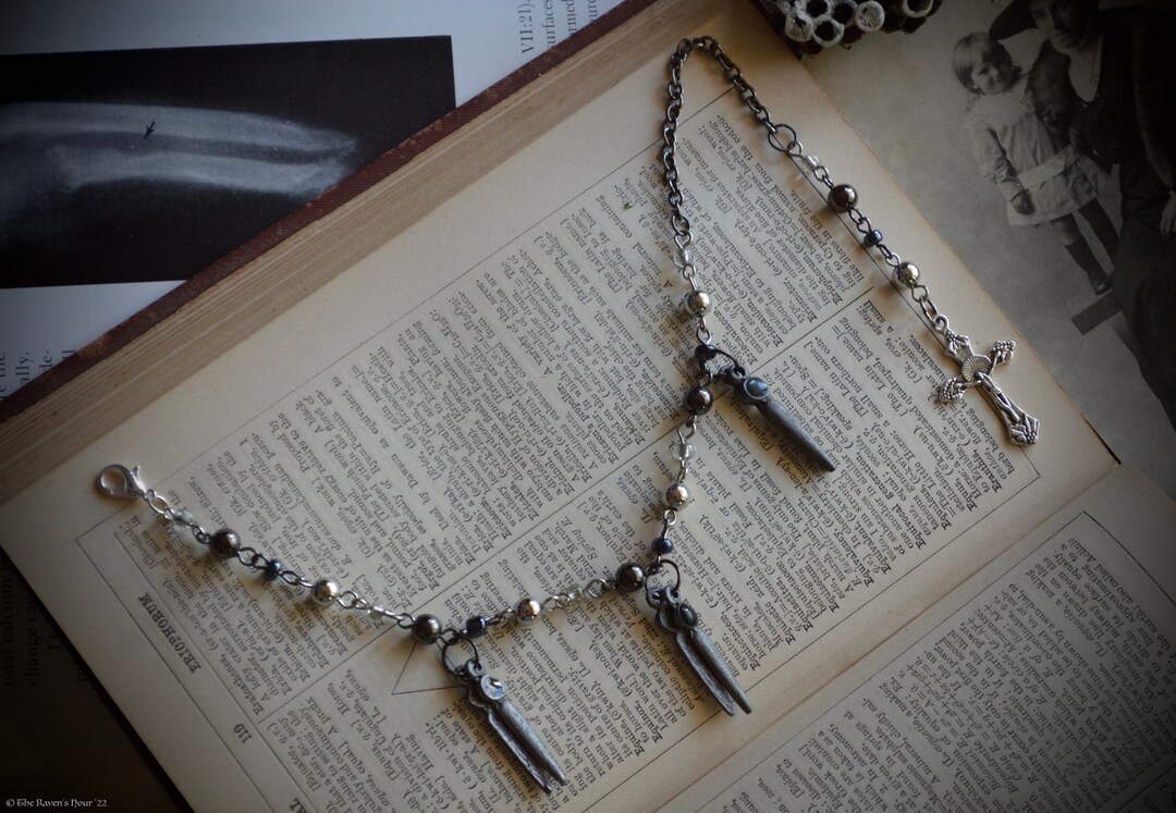 Beaded Gothic Cross Nose Ring Chain - Etsy