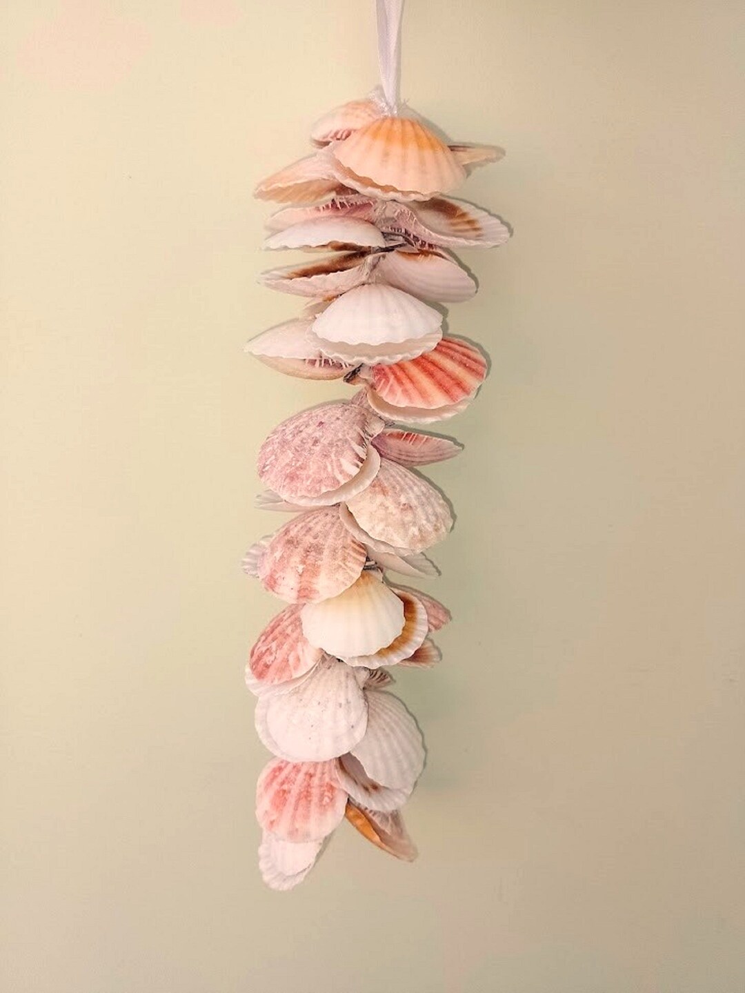 Drilled Seashell Scallop Garland Hanging Nautical Bathroom Garden ...