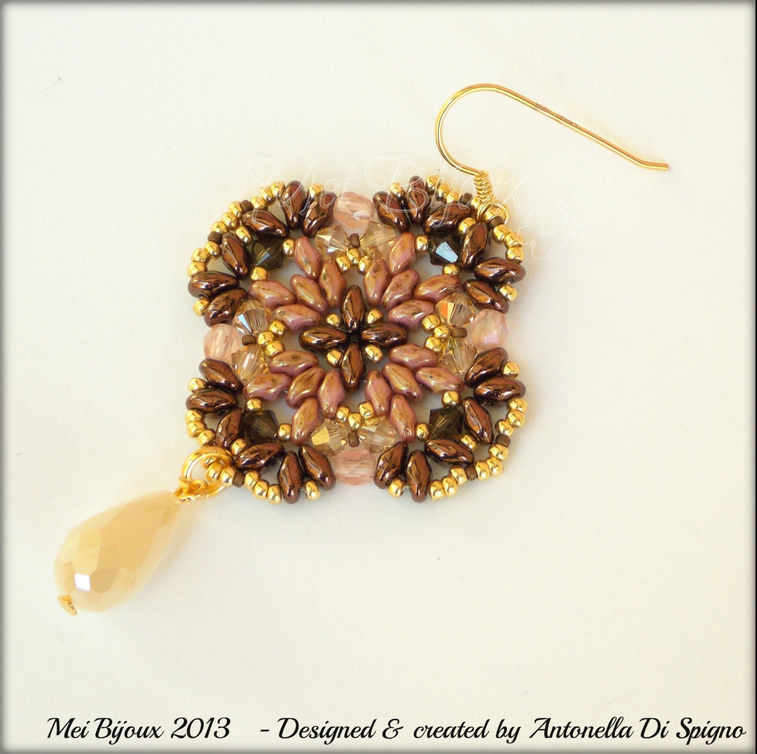 DIY Beading Pattern Annabelle Earrings With Superduo Beads / - Etsy