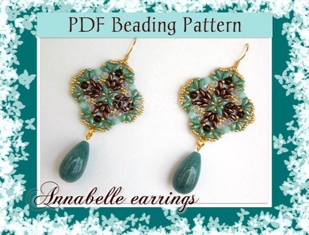 DIY Beading Pattern Annabelle Earrings With Superduo Beads / - Etsy