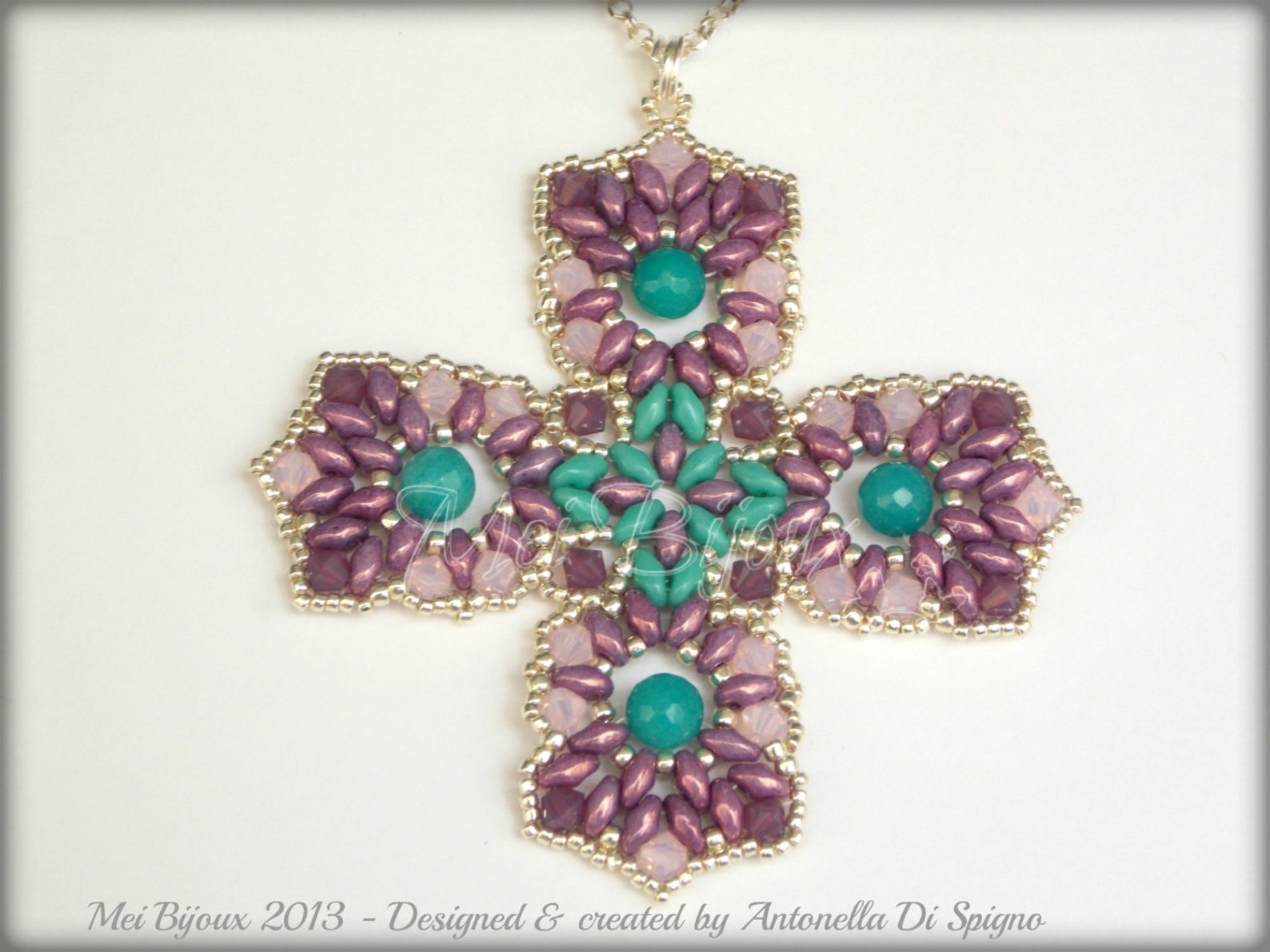 DIY Beading Pattern Boleyn Cross Pendant With Superduo Beads / PDF ...
