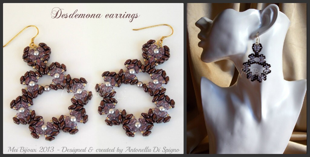 DIY Beading Pattern SET Earrings 4 Models With Superduo Beads / PDF Tutorial Step by Step With ...