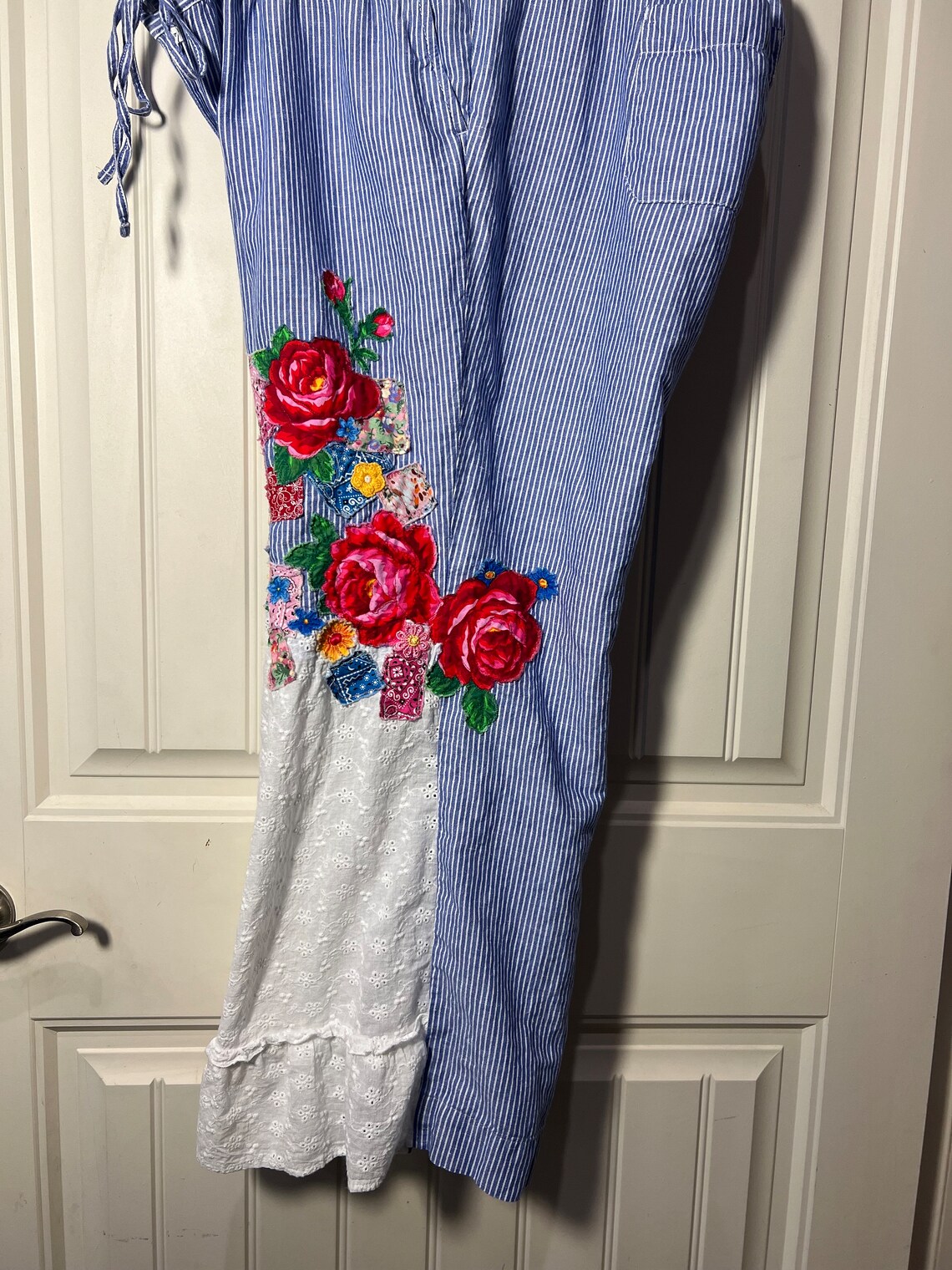 Upcycled Boho Cotton Linen Pants Size 16W Petite Shabby Chic - Etsy