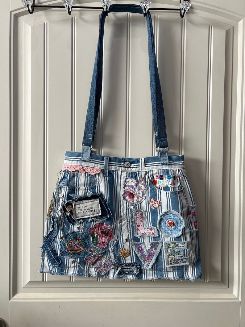 Handmade Denim Purse, Upcycled, Shoulder Bag, Hippie Boho - Etsy