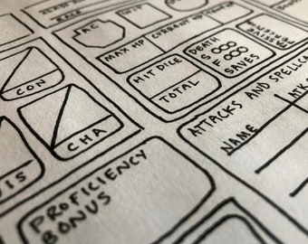 Hand Drawn Character Sheet - Etsy